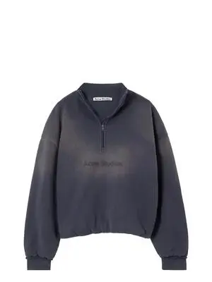 Acne Studios Embroidered Cotton-jersey Sweatshirt - Blue