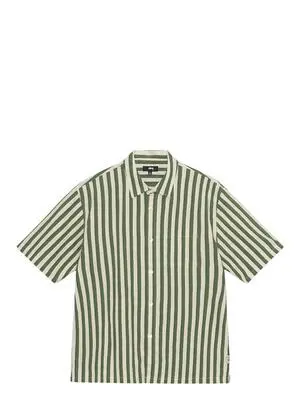 StÜssy Boxy Flat Striped Hem Shirt - Green