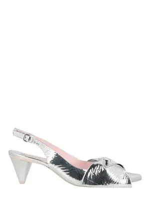 RAS Slingback Leather Pumps - Silver