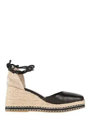 CastaÑer Leather Espadrilles - Black