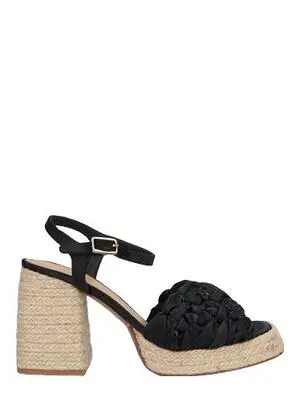 CastaÑer Textile Fiber Espadrille Sandal - Black