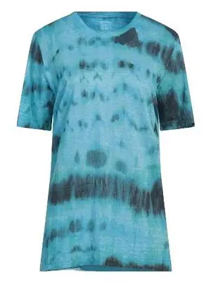 120% Lino Linen Tie-dyed T-shirt - Blue