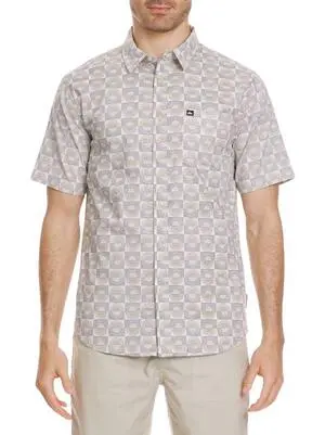 Quiksilver Florever Classic Short Sleeve Button-up Shirt - Silver Birch