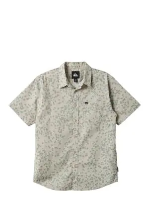 Quiksilver Cosmic Fields Classic Short Sleeve Button-up Shirt Silver Birch