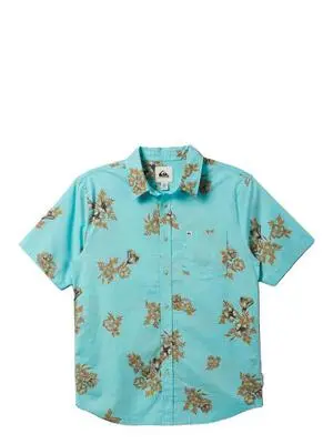 Quiksilver Habitats Classic Short Sleeve Button-up Shirt - Island Waters