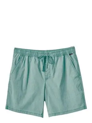 Quiksilver Taxer Stretch Cotton Drawstring Shorts - Jade Grey