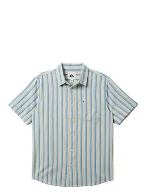 Quiksilver Oxford Stripe Classic Short Sleeve Button-up Shirt - Niagara