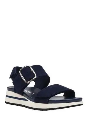 Anne Klein Evanti Platform Sandals - Navy