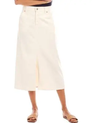 Karen Kane Denim Midi Skirt - Natural