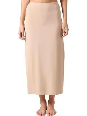 MEMOI MeMoi Bonded Maxi Slip Skirt Nude