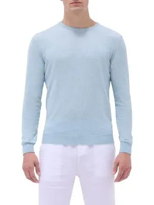 Bugatchi Cotton & Cashmere Crewneck Sweater - Celadon