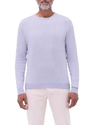 Bugatchi Cotton & Cashmere Crewneck Sweater - Lilac