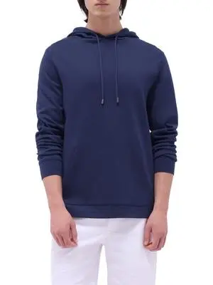 Bugatchi Bugatchi Cotton & Modal Blend Pullover Hoodie Navy