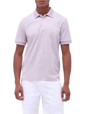 Bugatchi Tipped Piqué Cotton Polo - Lilac