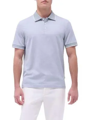 Bugatchi Tipped Piqué Cotton Polo - Shark