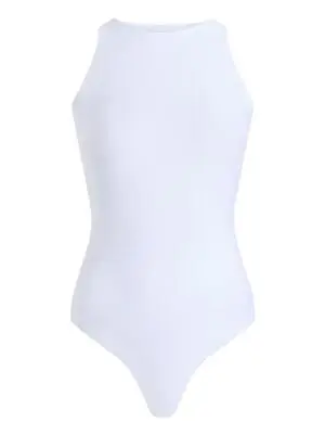 Commando Butter Crewneck Tank Thong Bodysuit - White