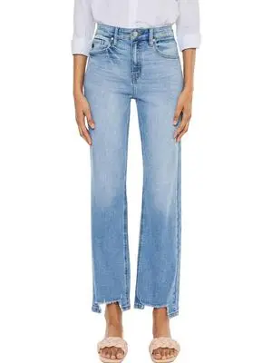 KANCAN Breanne High Rise Straight Jeans - Medium Wash