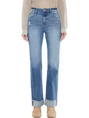 KANCAN Trini High Rise Straight Jeans - Medium Wash