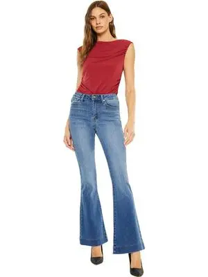 KANCAN High Rise Flare Jeans - Medium Wash