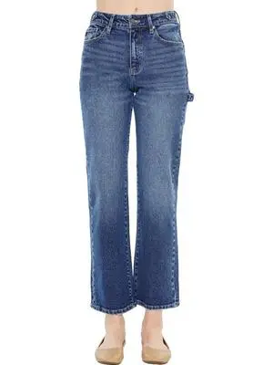 KANCAN Ashley High Rise Straight Leg Jeans - Medium Wash