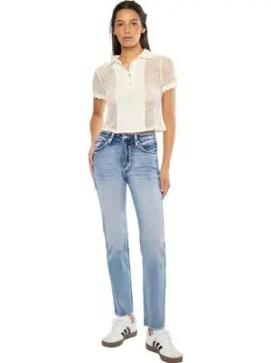 KANCAN Sadie High Rise Straight Leg Jeans - Medium Wash