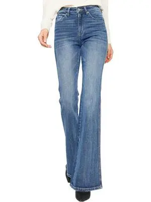 KANCAN Luke High Rise Flare Jeans - Medium Wash
