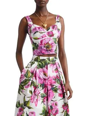 Dolce & Gabbana Peony Print Bustier Top - Ha5kr Peonie Fuxia F.bco
