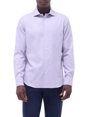 Bugatchi Axel Shaped Fit Jacquard Button-up Shirt - Lilac