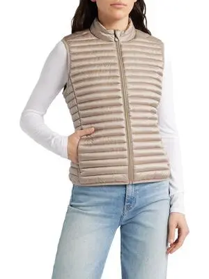 SAVE THE DUCK Arabella Water Repellent Quilted Puffer Vest - Pearl Grey