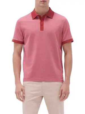 Bugatchi Tipped Cotton Piqué Polo Brick