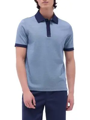 Bugatchi Tipped Cotton Piqué Polo - Navy