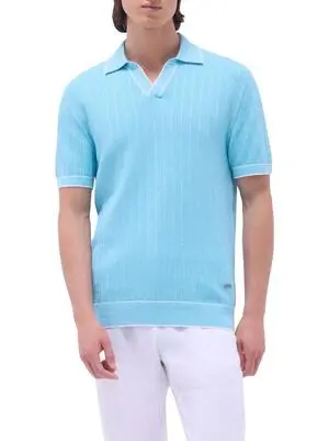 Bugatchi Johnny Collar Rib Polo - Turquoise