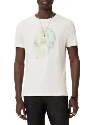John Varvatos Watercolor Skull Graphic T-shirt - Salt