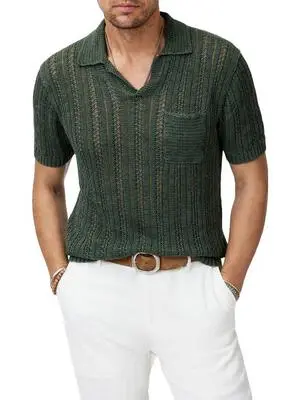 John Varvatos Odin Short Sleeve Sweater - Moss