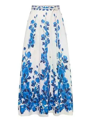 Rebecca Vallance Floral-motif Midi Skirt - White