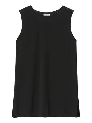 Lafayette 148 New York Matte Jersey Side Slit Tunic - Black