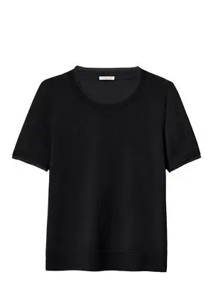 Lafayette 148 New York Cashmere & Silk Trim Sweater - Black
