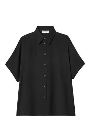 Lafayette 148 New York Plus-size Silk Georgette Dolman Blouse - Black