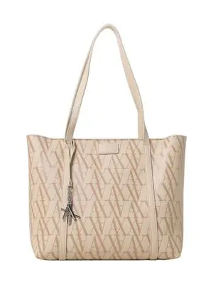 Armani Exchange Armani Exchange Monogram Shopper Tote Beige