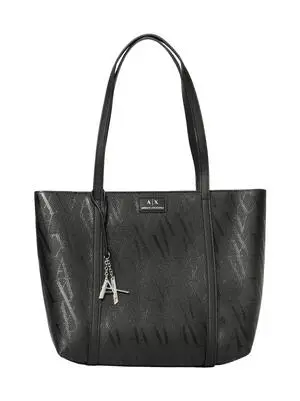 Armani Exchange Monogram Shopper Tote - Black
