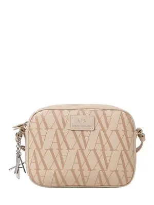 Armani Exchange Armani Exchange Textured Monogram Crossbody Bag Beige