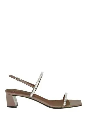 GIUSEPPE ZANOTTI 45mm Valentiine Crystal Slingback Sandals - Grey