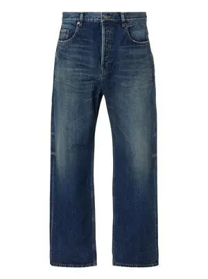 Saint Laurent Faded High-rise Straight Jeans - Blue