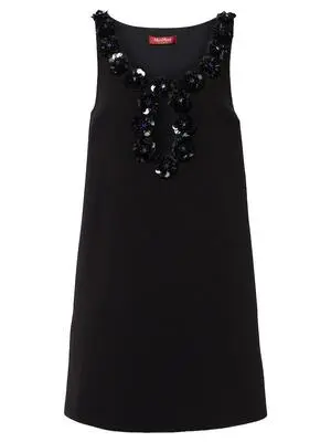 Max Mara Delis Sequined Cutout Crêpe Minidress - Black