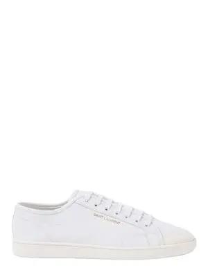 Saint Laurent Gym Leather Sneakers - White