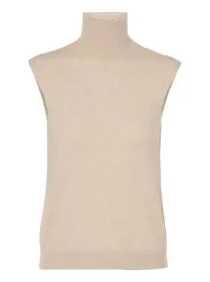 Loro Piana Cashmere Turtleneck Top - Beige