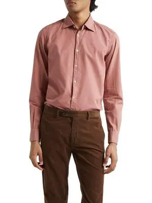 Massimo Alba Classic Cotton Button-up Shirt - Coral