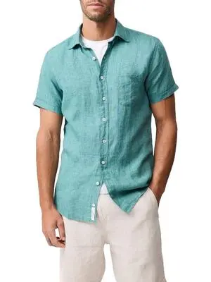 Rodd & Gunn Palm Beach Sports Fit Short Sleeve Linen Button-up Shirt - Savannah