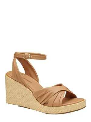 Johnston & Murphy Marcia Platform Wedge Sandal - Tan Glove Leather