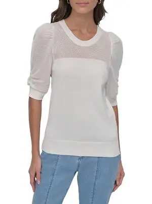 Dkny Puff Sleeve Sweater - Ivory